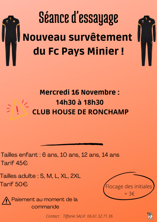 DEUX NOUVELLES DATES POUR L'ESSAYAGE DU NOUVEAU SURVÊTEMENT DU FCPM ...